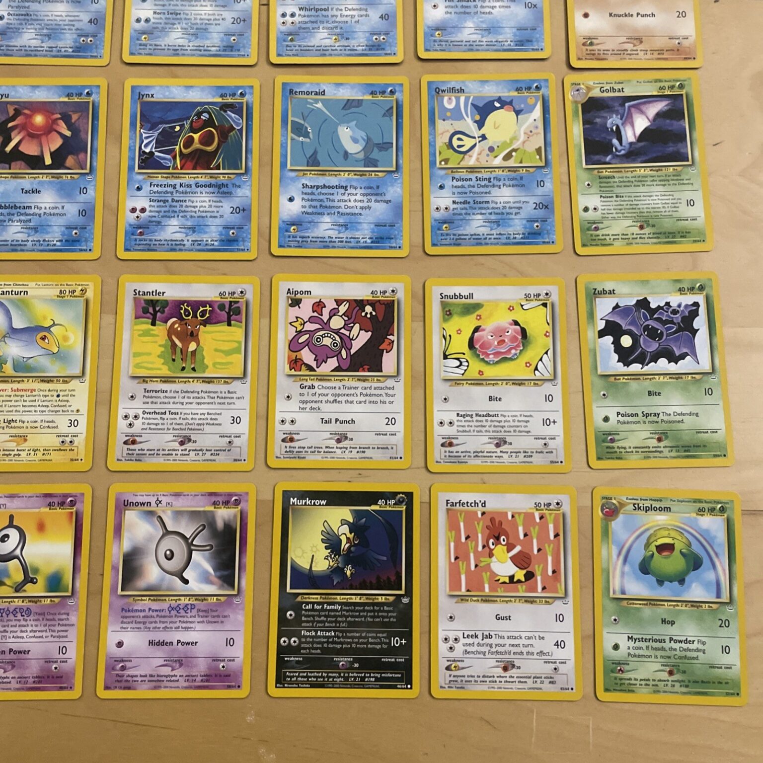 Lotto Carte Pokemon - NEO REVELATION - Lotto 35 carte gcc ENG Com - Unc ...